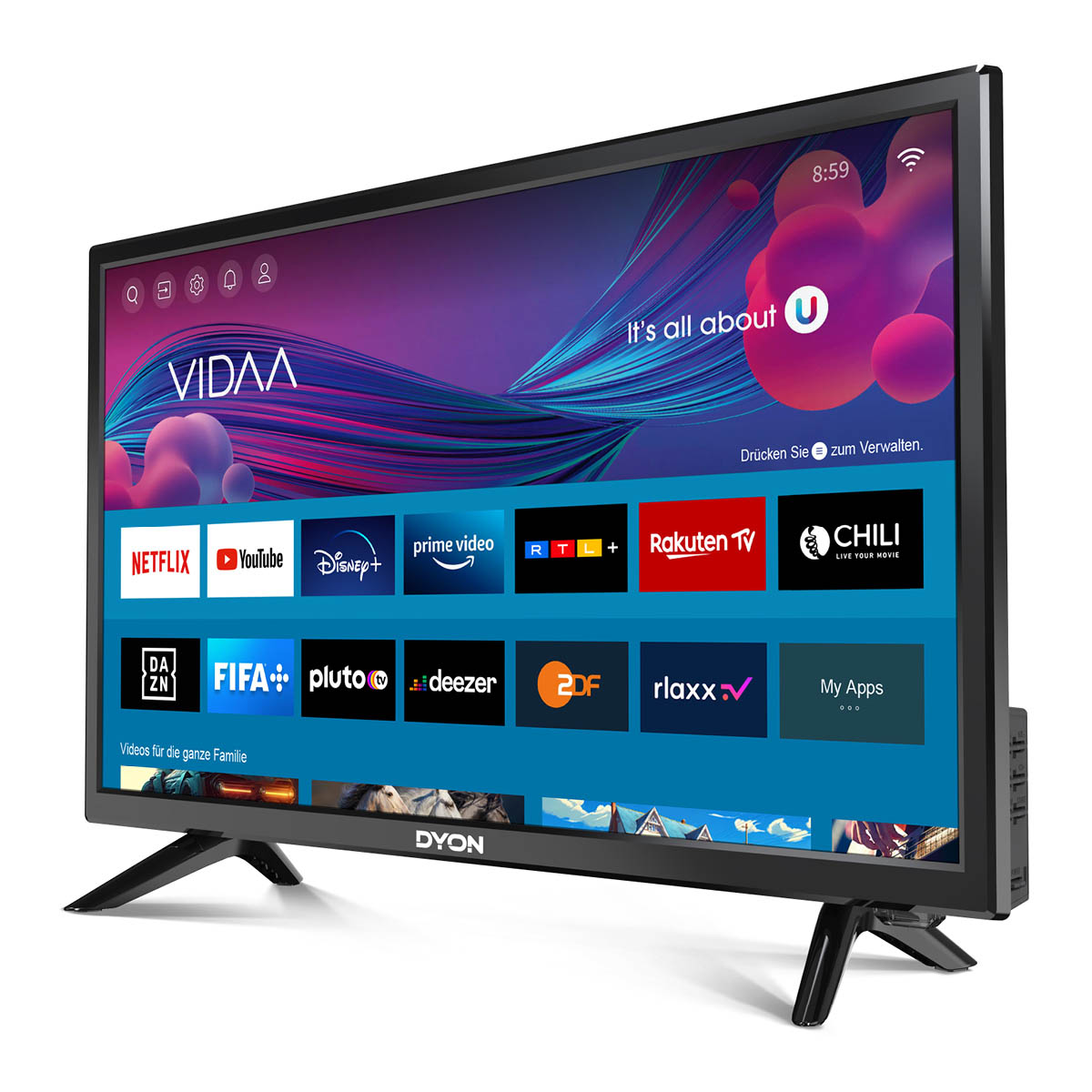 DYON Movie Smart 24 VX LED TV (Flat, 24 Zoll / 60 cm, HD-ready, SMART ...
