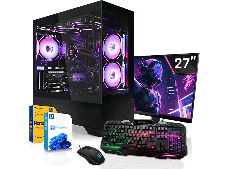 SYSTEMTREFF Gaming Komplett AMD Ryzen 7 9700X, Komplett PC mit AMD ...