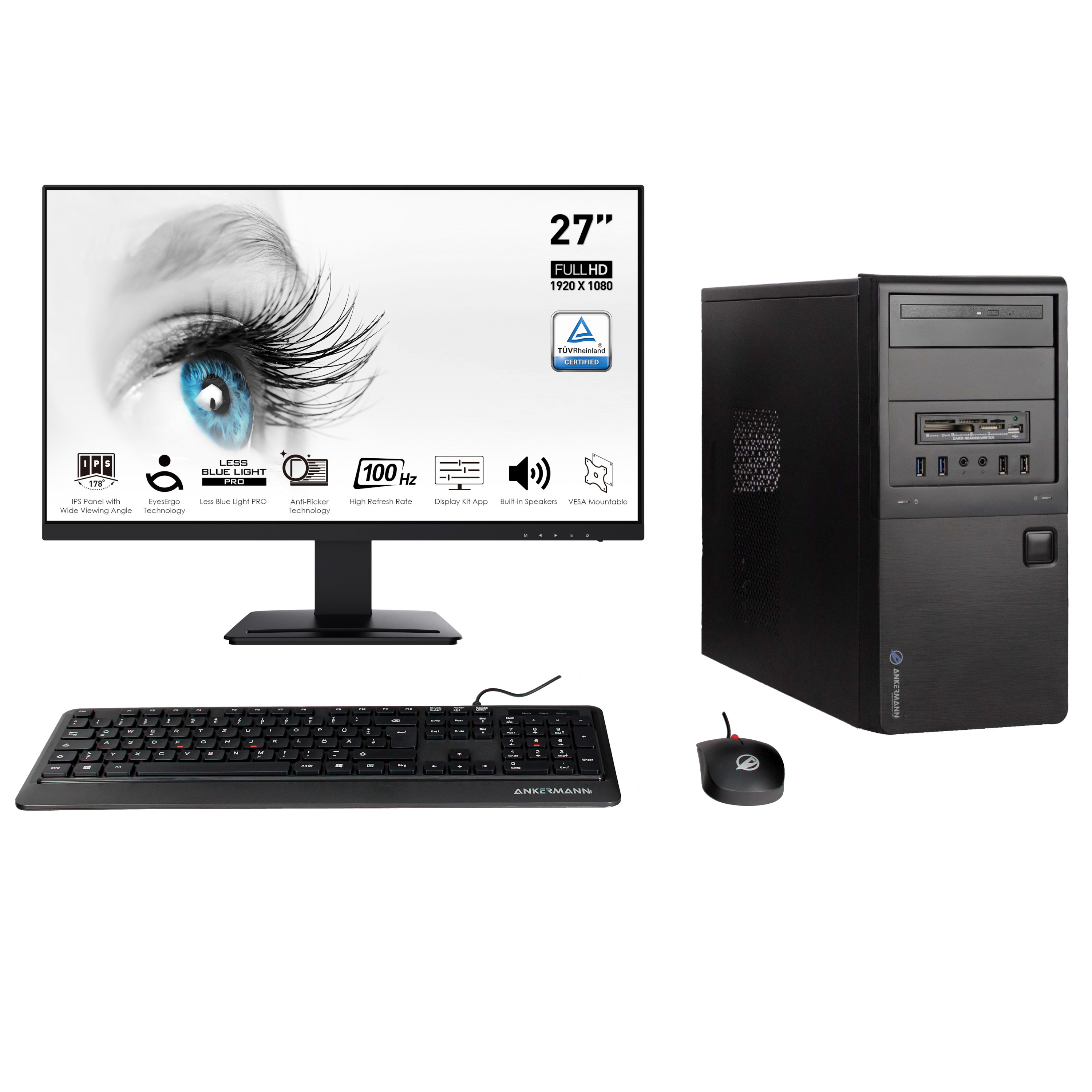 ANKERMANN-PC Office komplett PC Büro, PC Komplettsystem mit Intel® Core ...