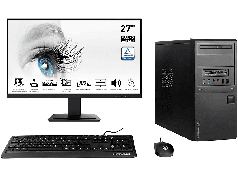 PC Sobremesa - ANKERMANN-PC Office Bundle PC Oficina, Intel Core i5 ...