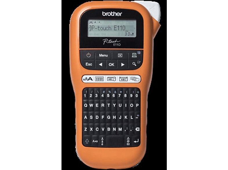 BROTHER PTE110 LETTERING MACHINE GER Beschriftungsgerät Orange/Schwarz ...