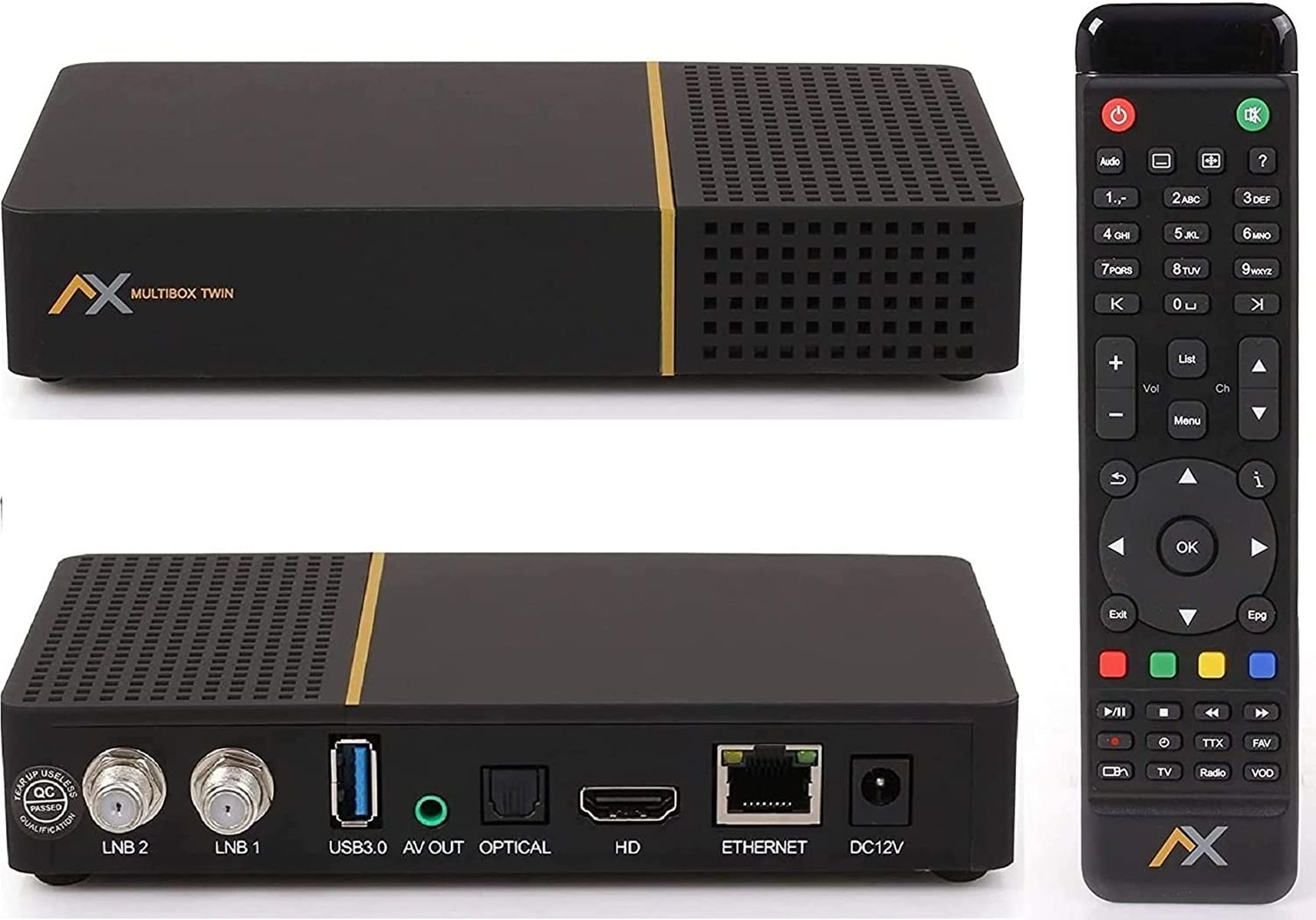 AX Multibox Twin SE -WiFi, 4K UHD E2 Linux Sat Receiver (HDTV, PVR ...