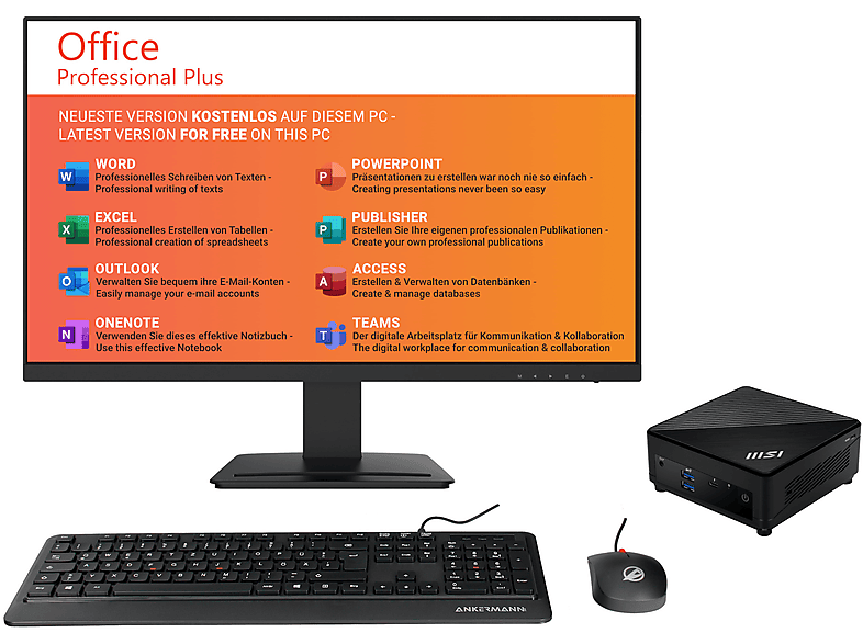ANKERMANN-PC Office Cubi V3 Bundle, Mini PC mit Intel® Core™ i7 i7 ...