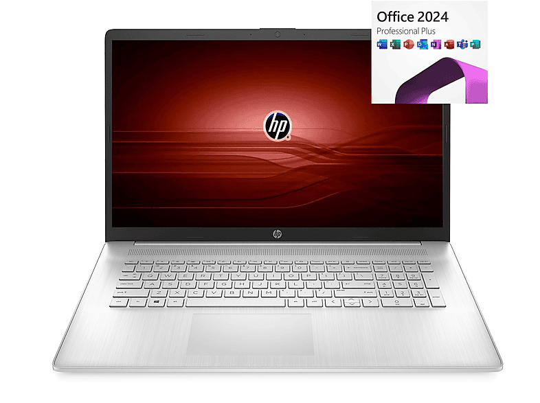 HP 17-CP, Ryzen 7520U + Office 2024 Pro, Notebook, mit 17,3 Zoll Display, AMD Ryzen™ 5,7520U ...