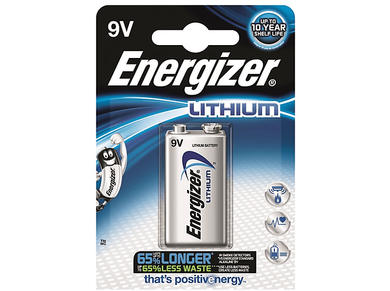 ENERGIZER 633287 9 VOLT BLOCK LITHIUM 9 Volt Batterie, Li-Ion, 9 Volt ...