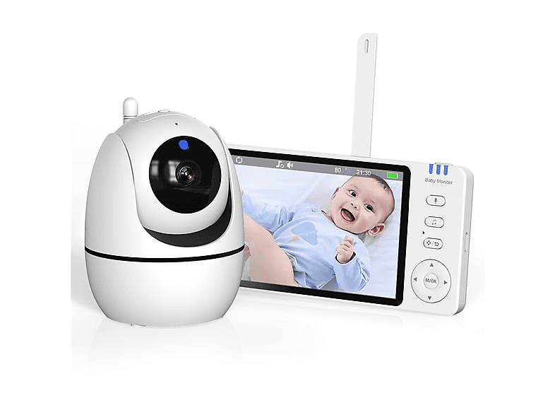 KITTECH Intelligenter 5-Zoll-HD Baby-Monitor mit Kamera, Infrarot ...