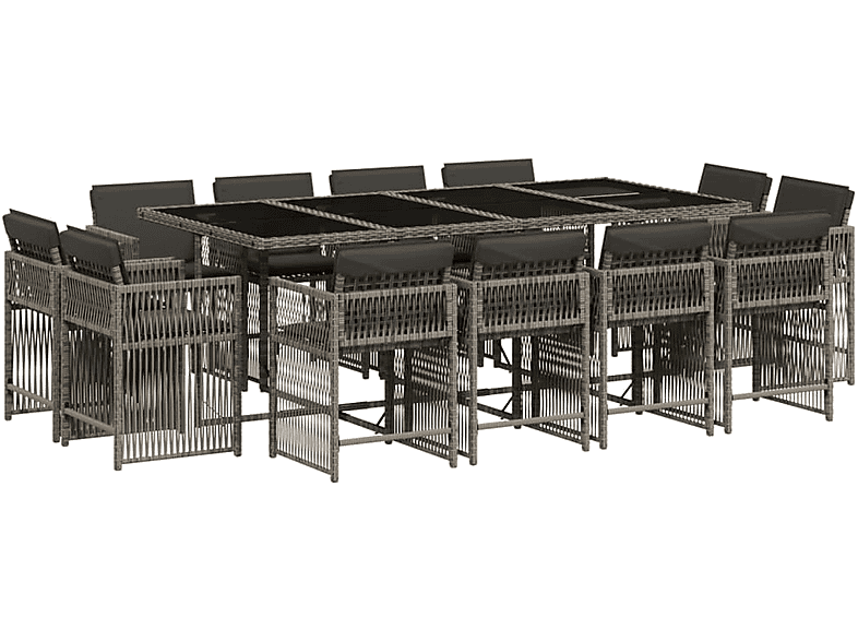 VIDAXL 3211760 Gartentisch- und Stuhlset, Grau | MediaMarkt