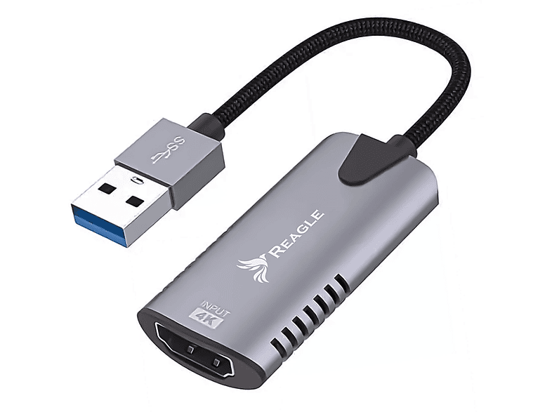 Capturadora de vídeo | Video Recorder HDMI 4K USB OBS REAGLE, Plateado ...