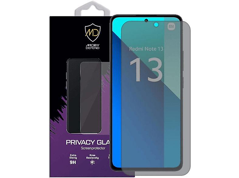 MOBYDEFEND Matte Privacy Glass Screensaver Voor Xiaomi Redmi Note 13 4G ...