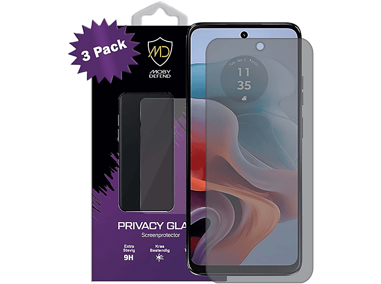 MOBYDEFEND 3-Pack Matte Privacy Glass Screensavers Geschikt voor ...