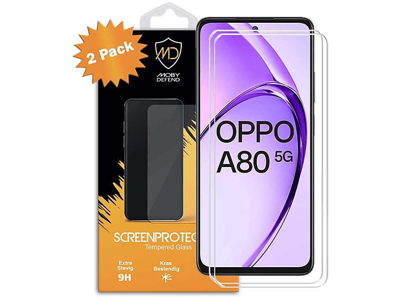 MOBYDEFEND 2-Pack Case-Friendly Screensavers Gehard Glas Geschikt voor ...