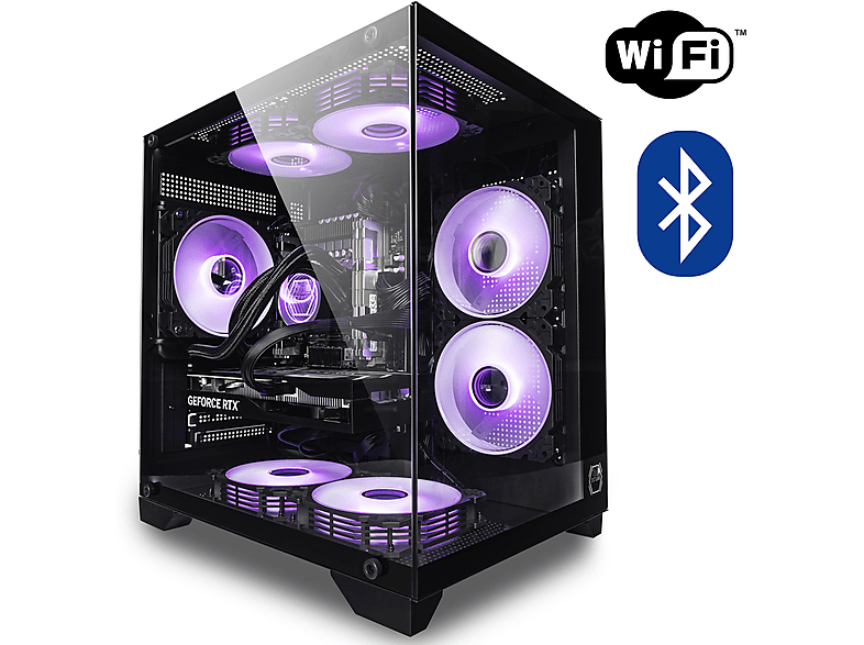 INTEL VENOM Black Wasserkühlung, ARGB, WLAN + Bluetooth, Gaming PC mit ...