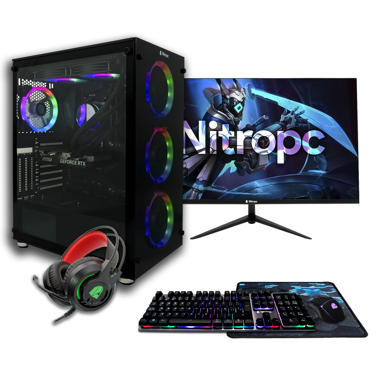 Pack PC gaming | Pack Gold Plus v2 NITROPC, Negro | MediaMarkt