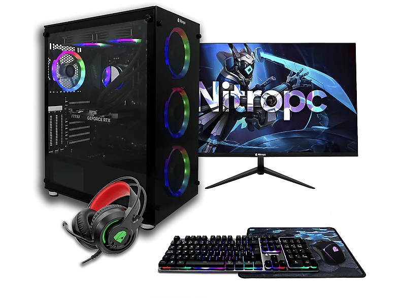 Pack PC gaming | Pack Gold Plus v2 NITROPC, Negro | MediaMarkt