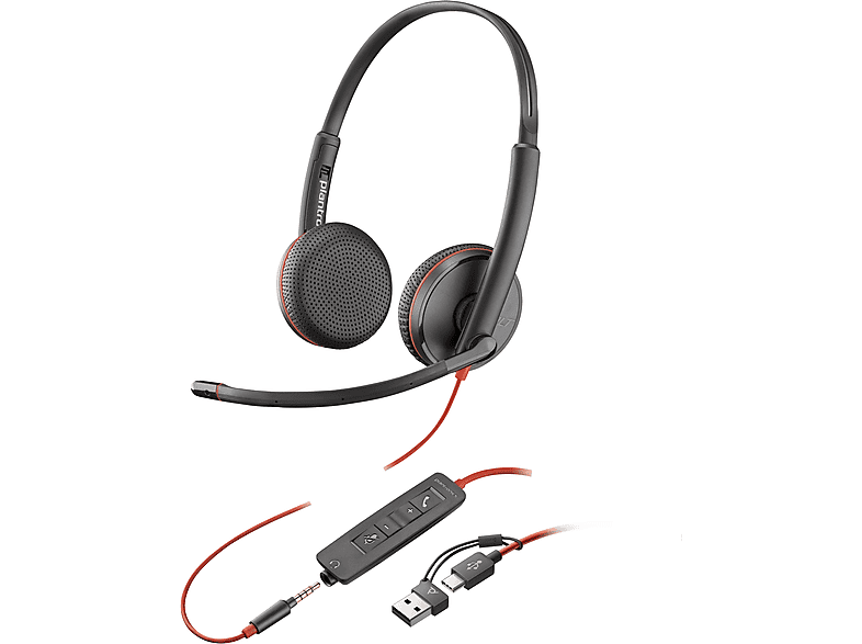Auriculares de diadema con cable | 8X229A6 POLY, Circumaurales, Black ...