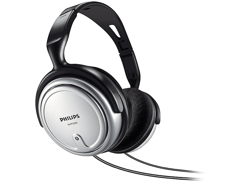 PHILIPS SHP2500/10, Over-ear Kopfhörer Schwarz/Silber | MediaMarkt