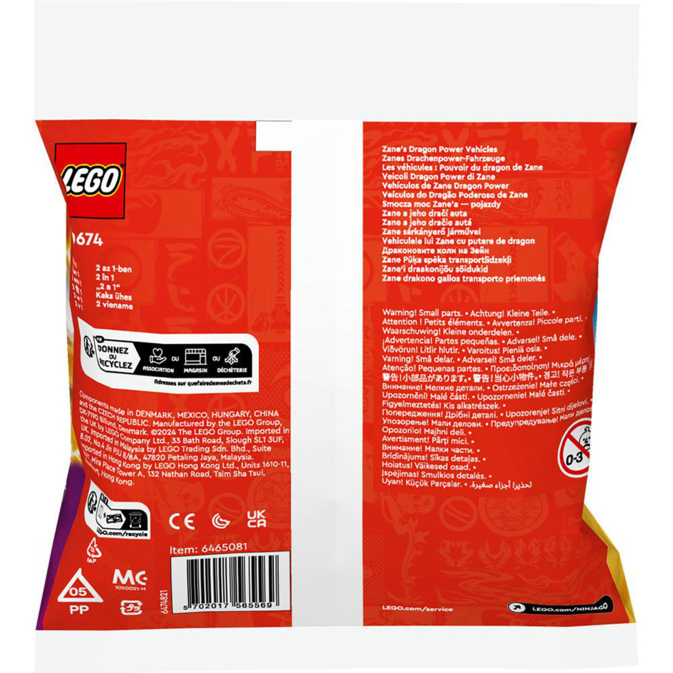 COSTRUZIONI LEGO 30674 Ninjago | Veicoli Dragon Power Di Zane ...