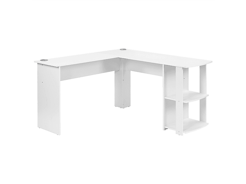 KITTECH 140 CM L-förmiger Computertisch mit 2 Ablagen, Großzügigem ...