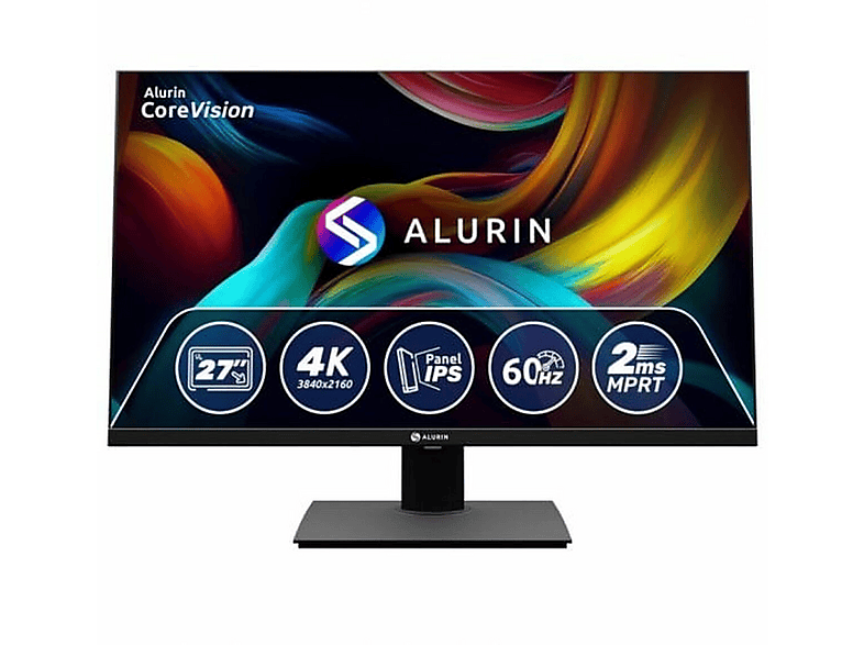 Monitor - ALURIN CoreVision, 27 ", UHD 4K, 8 ms, 60 Hz, Negro | MediaMarkt