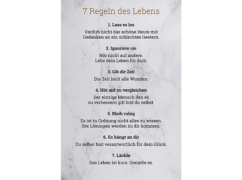 7 Regeln des Lebens | Poster - weiß Version 2 | MediaMarkt