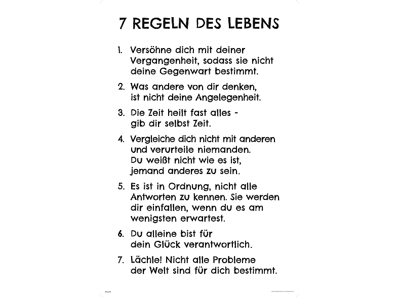 7 Regeln des Lebens | Poster - Weiß | MediaMarkt