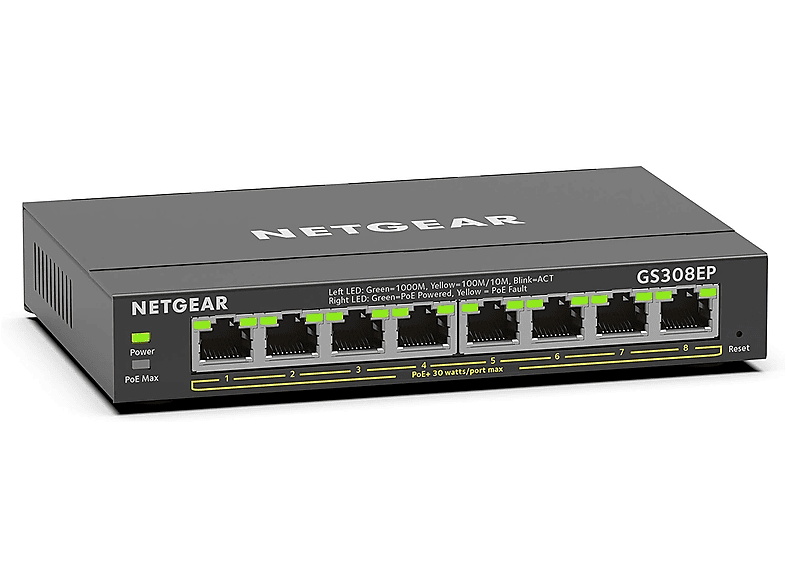 Switch | GS308EP-100PES NETGEAR, Negro | MediaMarkt