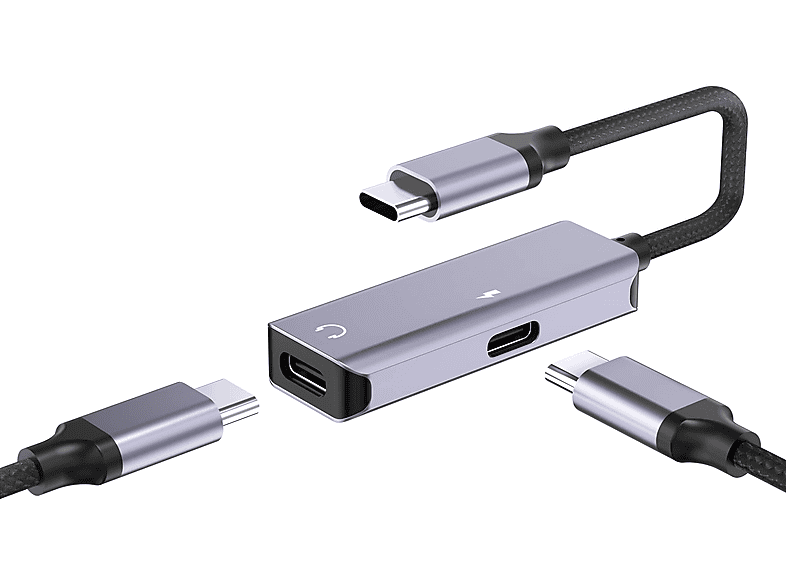 DECOME 2-in-1 Handy Adapter mit Lade- und Audiofunktion für Musik ...