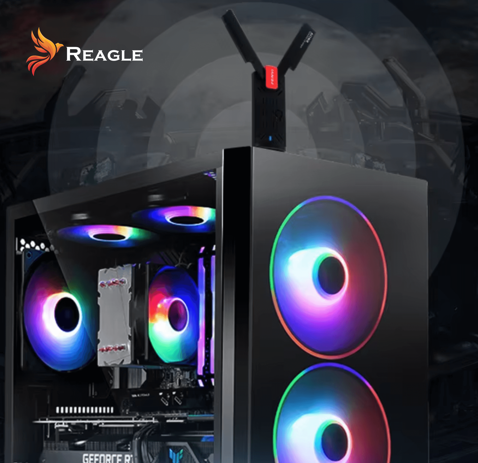 Karta sieciowa bezprzewodowa REAGLE Adapter USB WiFi 6 AX 1800Mbps 2 ...