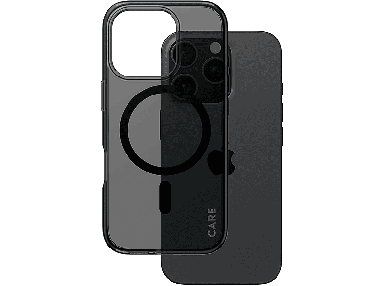 PANZERGLASS CARE by PG Smokey w. MagS iPhone16P 6.3, CUSTODIA per Apple | iPhone 16 Pro ,Nero ...