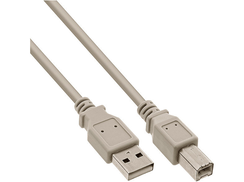 INLINE InLine® USB 2.0 Kabel, A an B, beige, 2,0m Kabel USB & Lightning ...