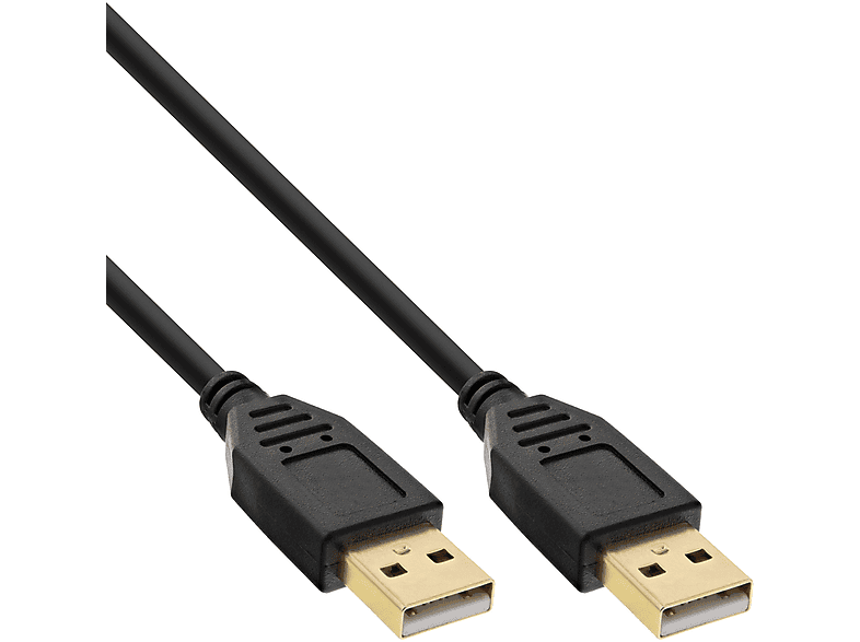 INLINE InLine® USB 2.0 Kabel, A an A, schwarz, Kontakte gold, 1m Kabel ...