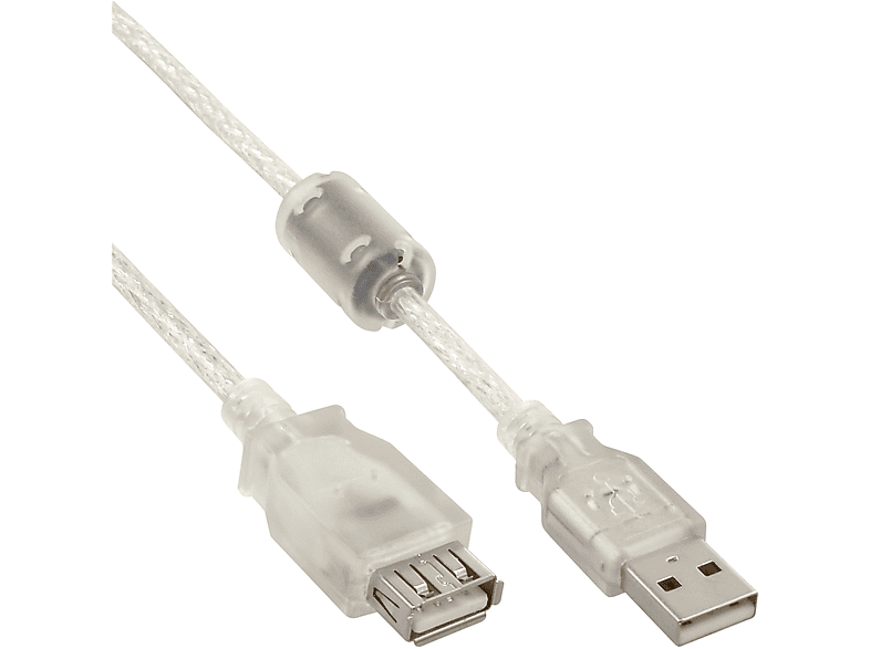 Cable USB | INLINE 34605Q, USB 2.0, USB-A, USB-A, Transparente | MediaMarkt