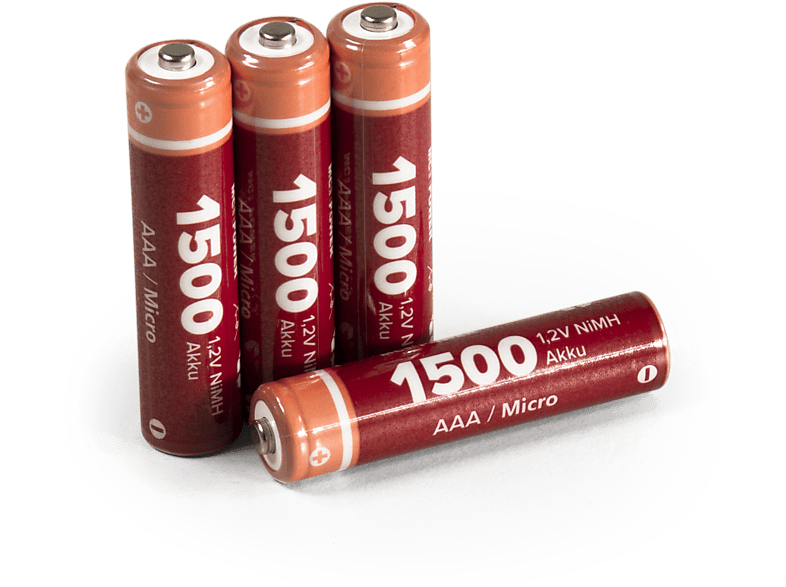 MCPOWER McPower Micro Akku AAA 1,2V 1500mAh NiMH 4er Pack AAA Micro ...