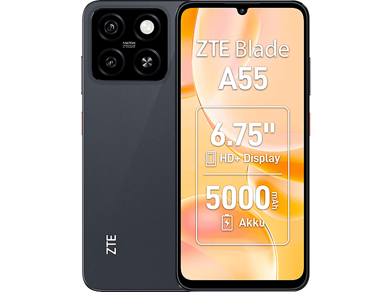 Smartfon ZTE Blade A55 2G (GSM), 3G (UMTS), 4G (LTE) 4 GB/64 GB Czarny | MediaMarkt