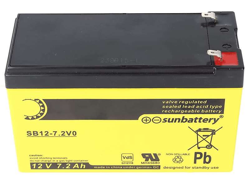 ACCUCELL Sun Battery SB12-7.2V0 Akku, 12V 7,2Ah, 7.2-12L, A AGM ...