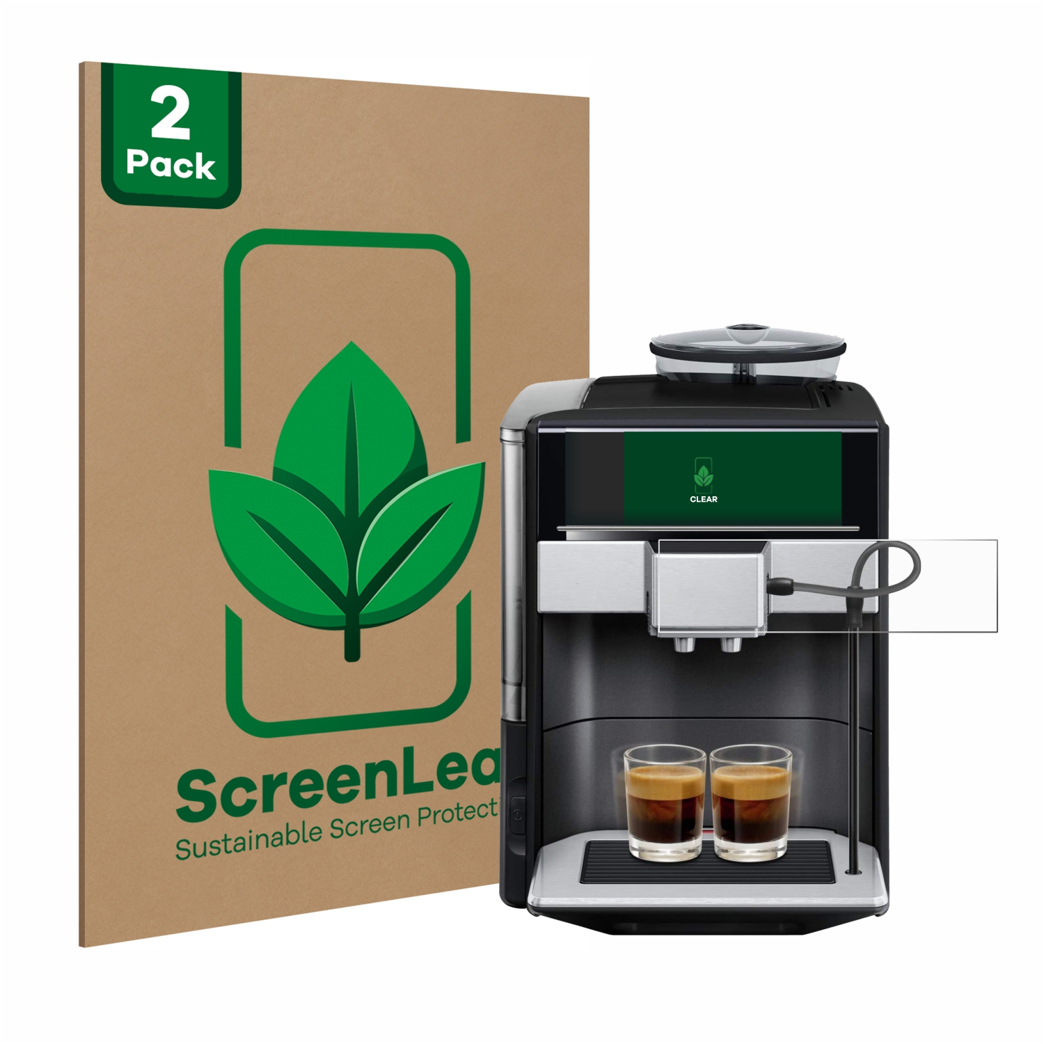 SCREENLEAF 2x nachhaltig verpackte Display Schutzfolie (für Siemens EQ ...
