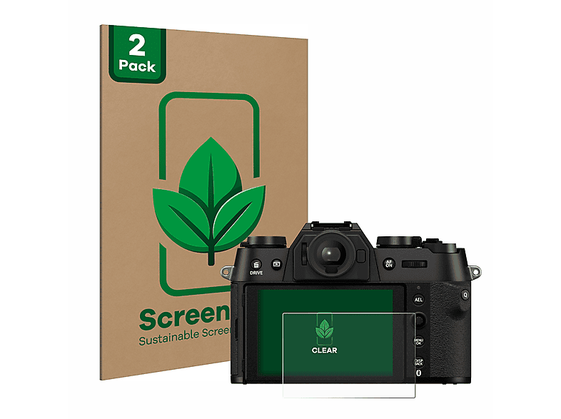 SCREENLEAF 2x nachhaltig verpackte Display Schutzfolie (für Fujifilm X ...