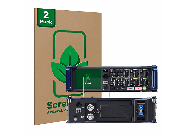 SCREENLEAF 2x nachhaltig verpackte Display Schutzfolie (für Zoom F8 ...
