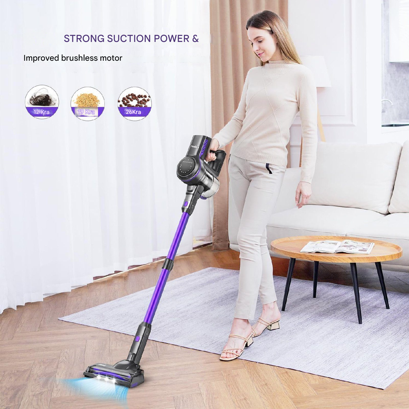 INSE S7-ZI, Senza sacco, 40 kPa scopa elettrica senza filo, 21 V ...