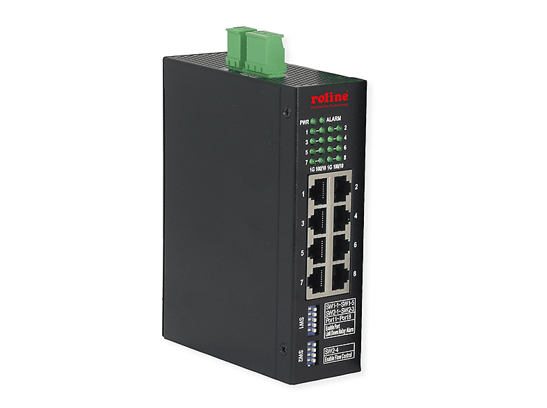 ROLINE Switch industriel Gigabit Ethernet, 8 ports, administré Web ...