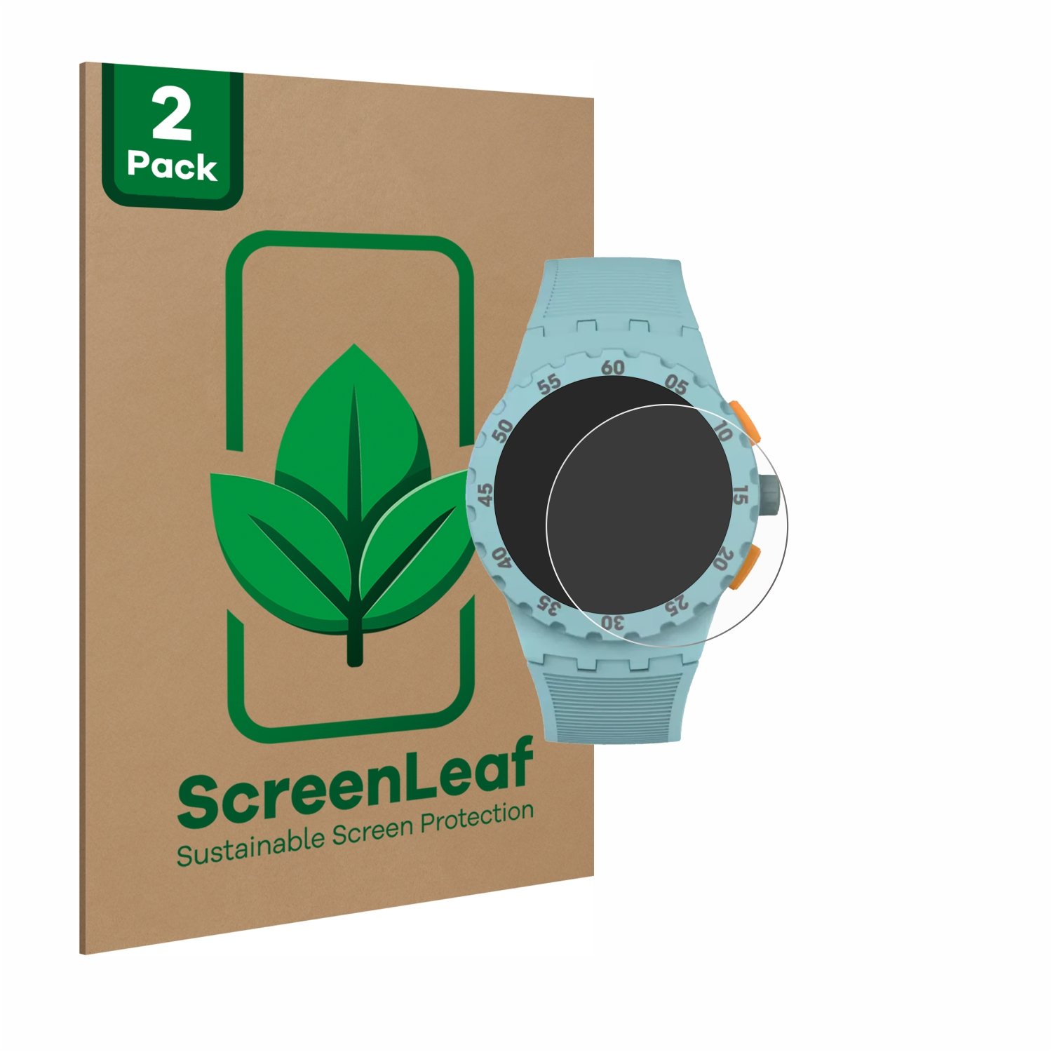 SCREENLEAF 2x nachhaltig verpackte Display Schutzfolie (für Swatch New ...