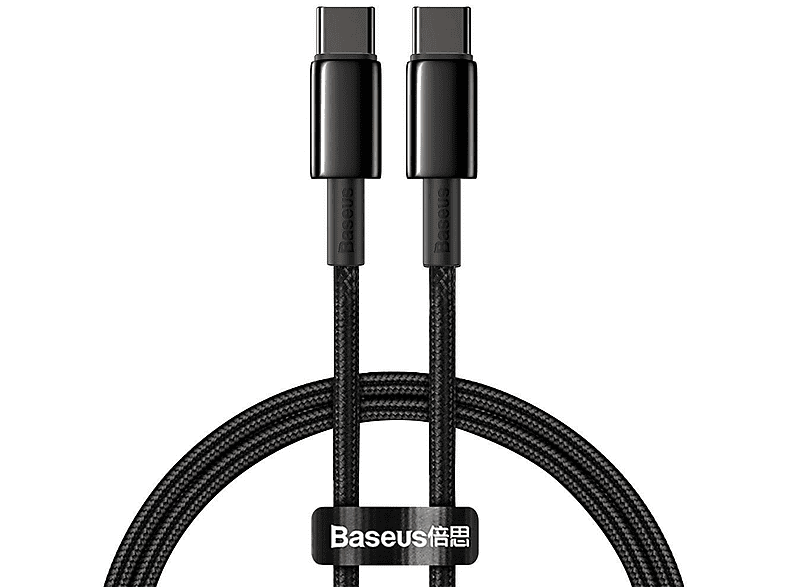 Cable USB-C a USB-C | BASEUS BAS-182, USB 2.0, USB-C, USB-C, Black ...