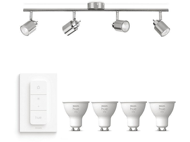 PHILIPS HUE Meranti Spot en saillie avec 4 points lumineux GU10 (chrome ...