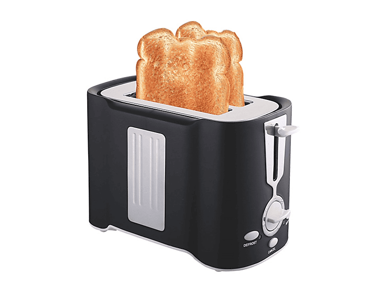 ZURABINI Auftau-Funktion Toaster Schwarz (850 Watt, Schlitze: 2 ...