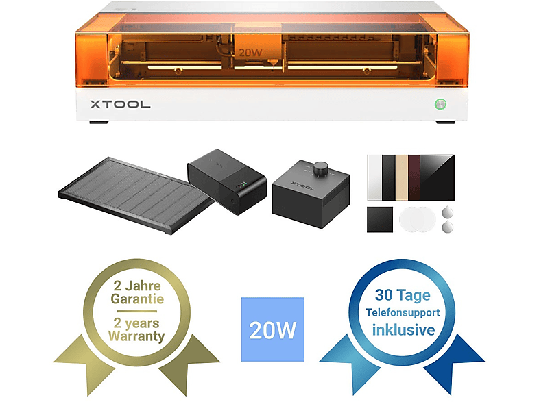 XTOOL S1 20W DiodenlaserBasic Bundle Lasercutter | SATURN