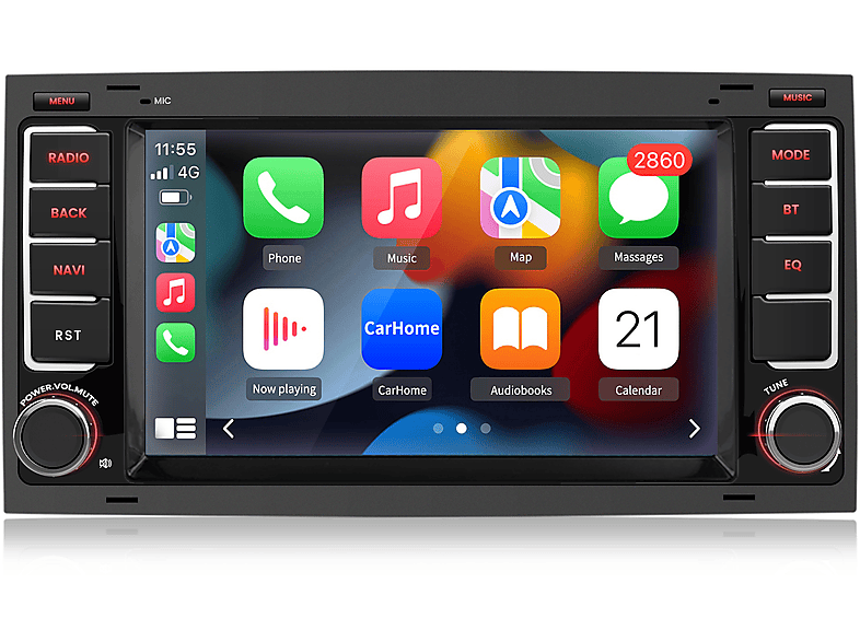 JUNSUN VW T5 Multivan VW Touareg 64GB Autoradio, FM, Bluetooth, Black ...