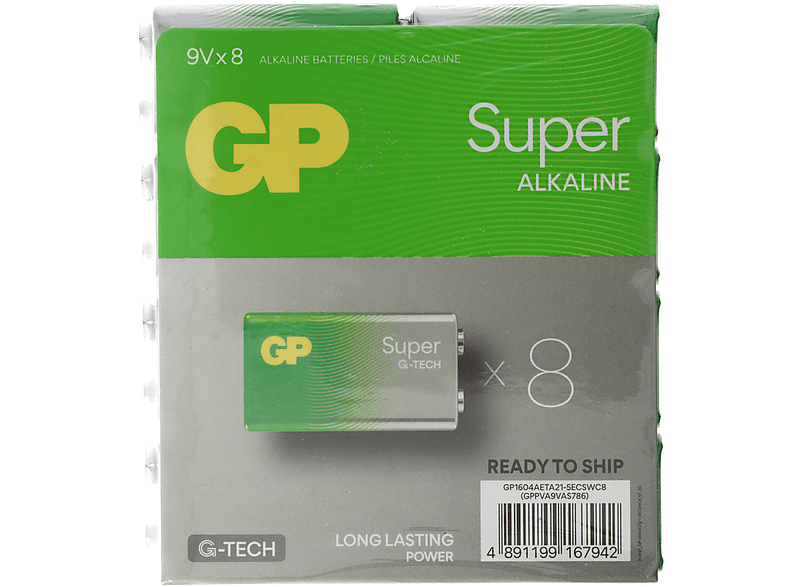 GP BATTERIES 9V batterij Alkaline Super 9V 8 stuks Batterij | MediaMarkt