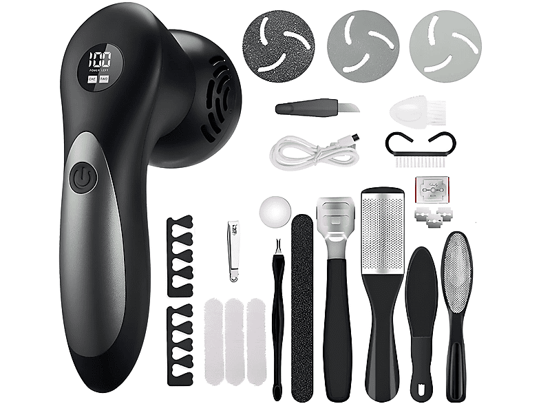 DECOME Elektrischer Fußfeilen Absauger mit Quartz-Sand-Kopf Wasserfest ...