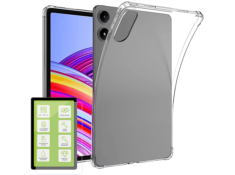 WIGENTO Produktset Schock TPU Hülle + H9 Hart Glas Panzer Tablethülle ...
