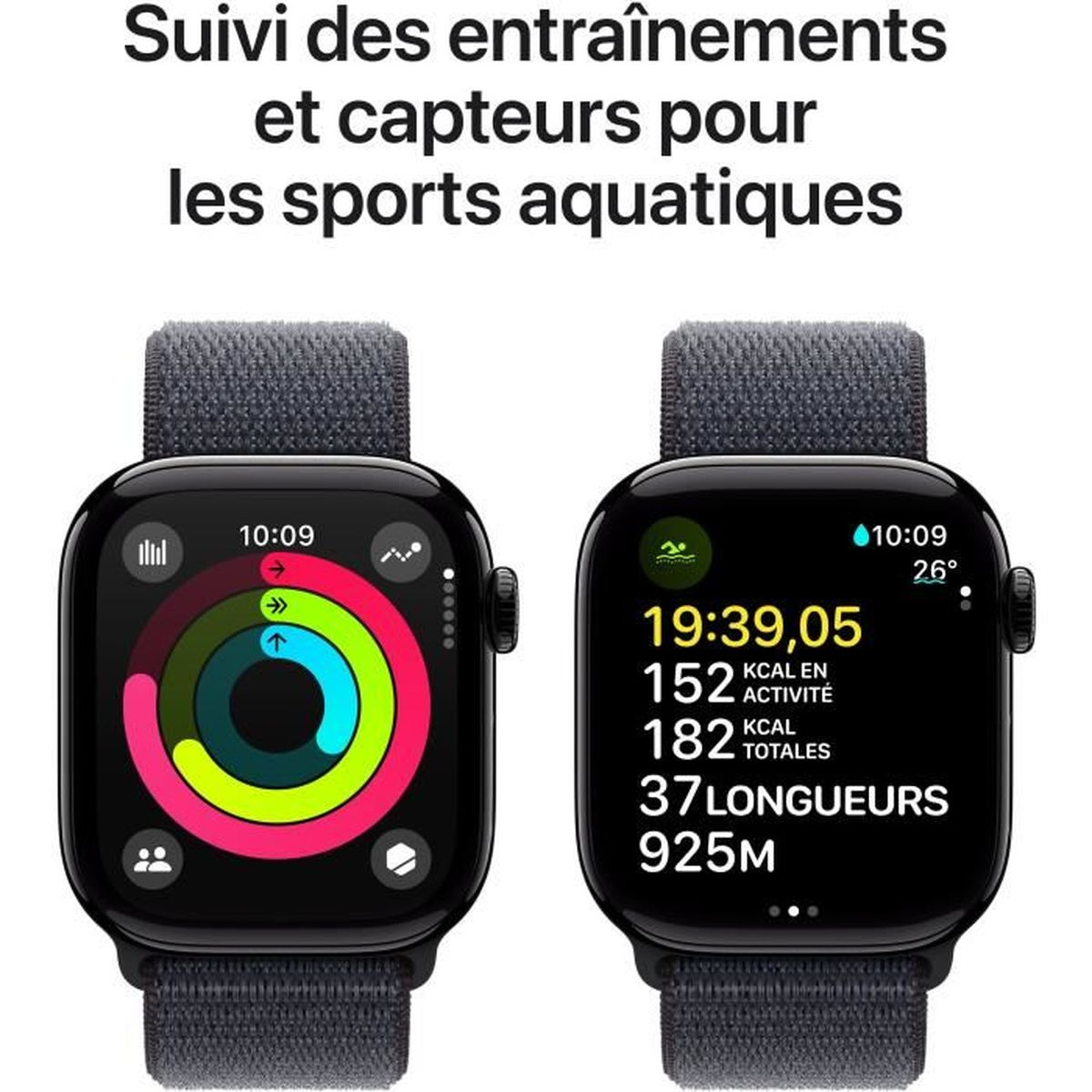 APPLE S10 CEL 42 JETBLACK ALU INK LOOP Smartwatch Aluminium Textil, 130 ...